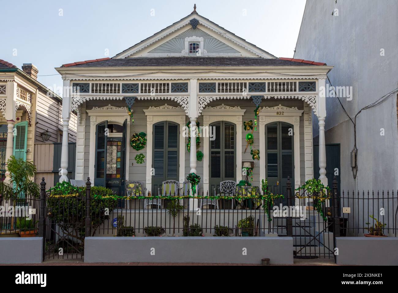 New Orleans, Louisiana. French Quarter, Italianate House Style Stock ...