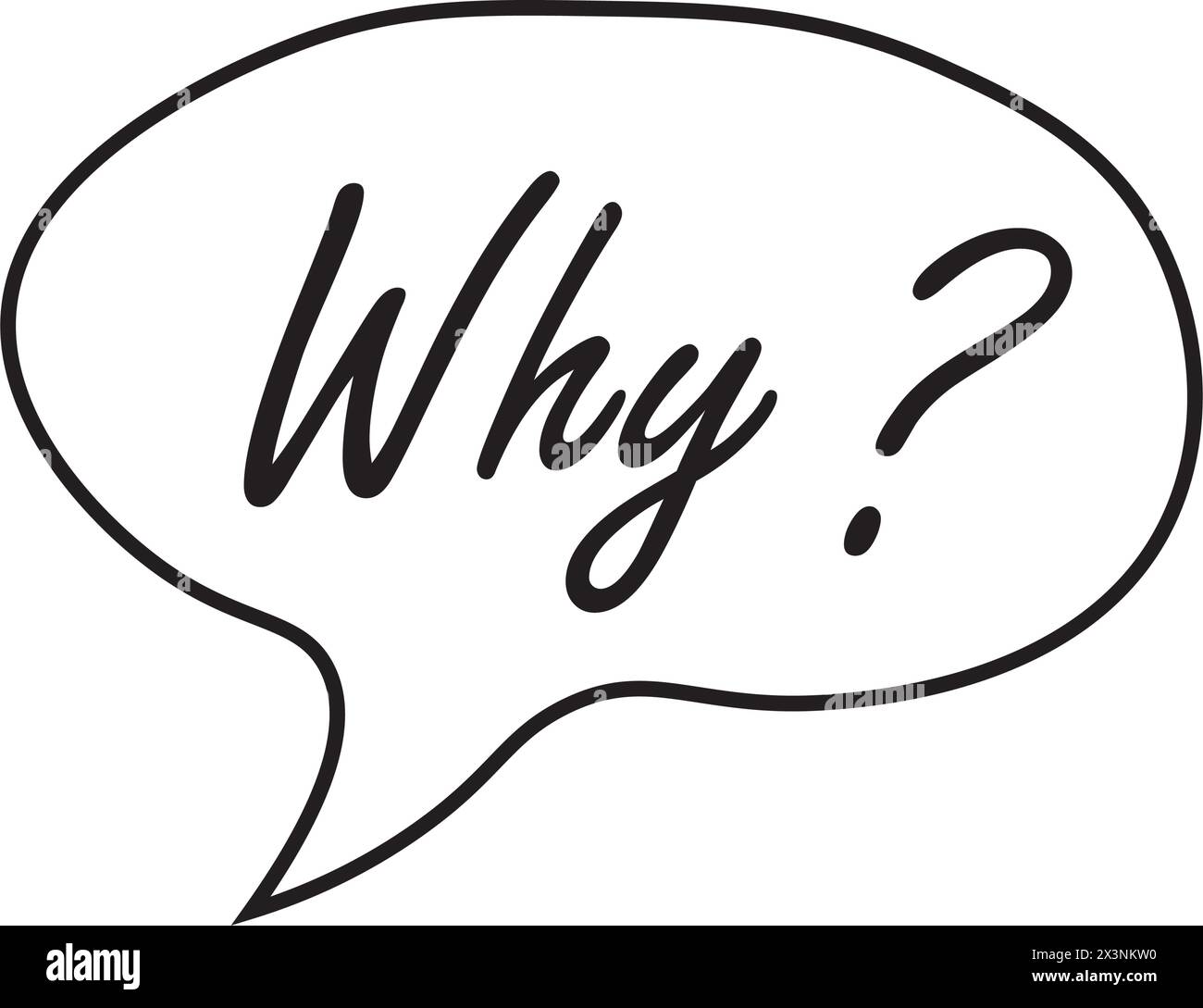 Doodle speech bubble with why question. Brainstorming, information ...