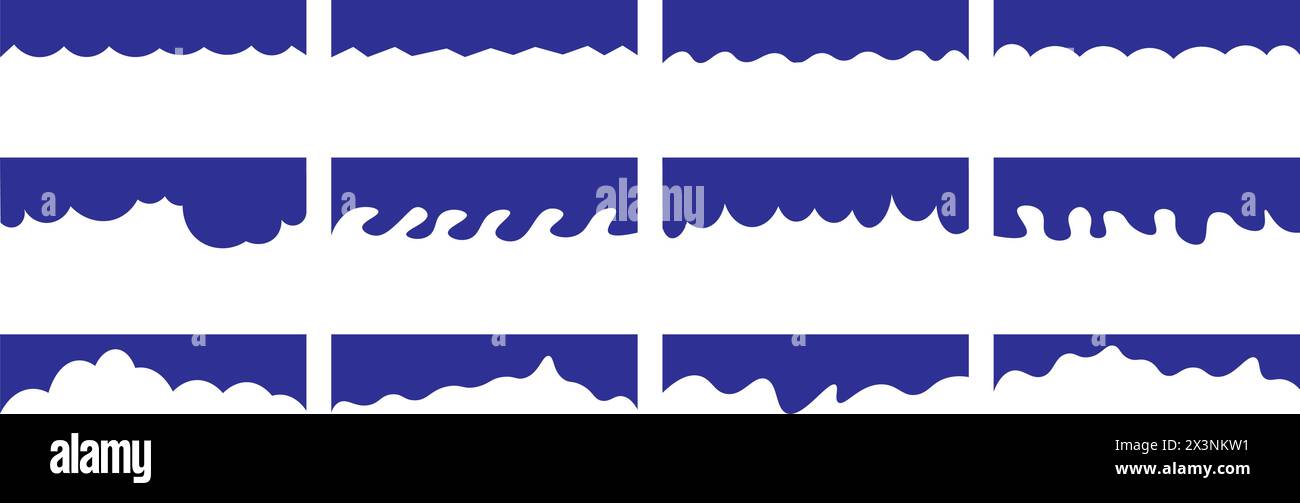 Set Of Dividers Shape Templates Modern Separator Header For Website And App Curve Lines Wave
