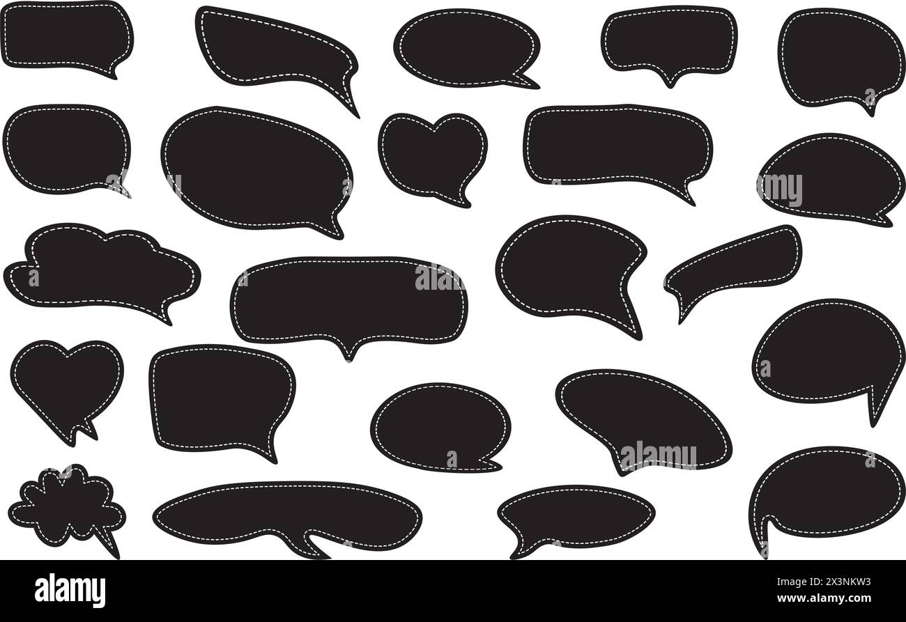 Set of speak bubble text. Chatting box, message box design. Balloon ...