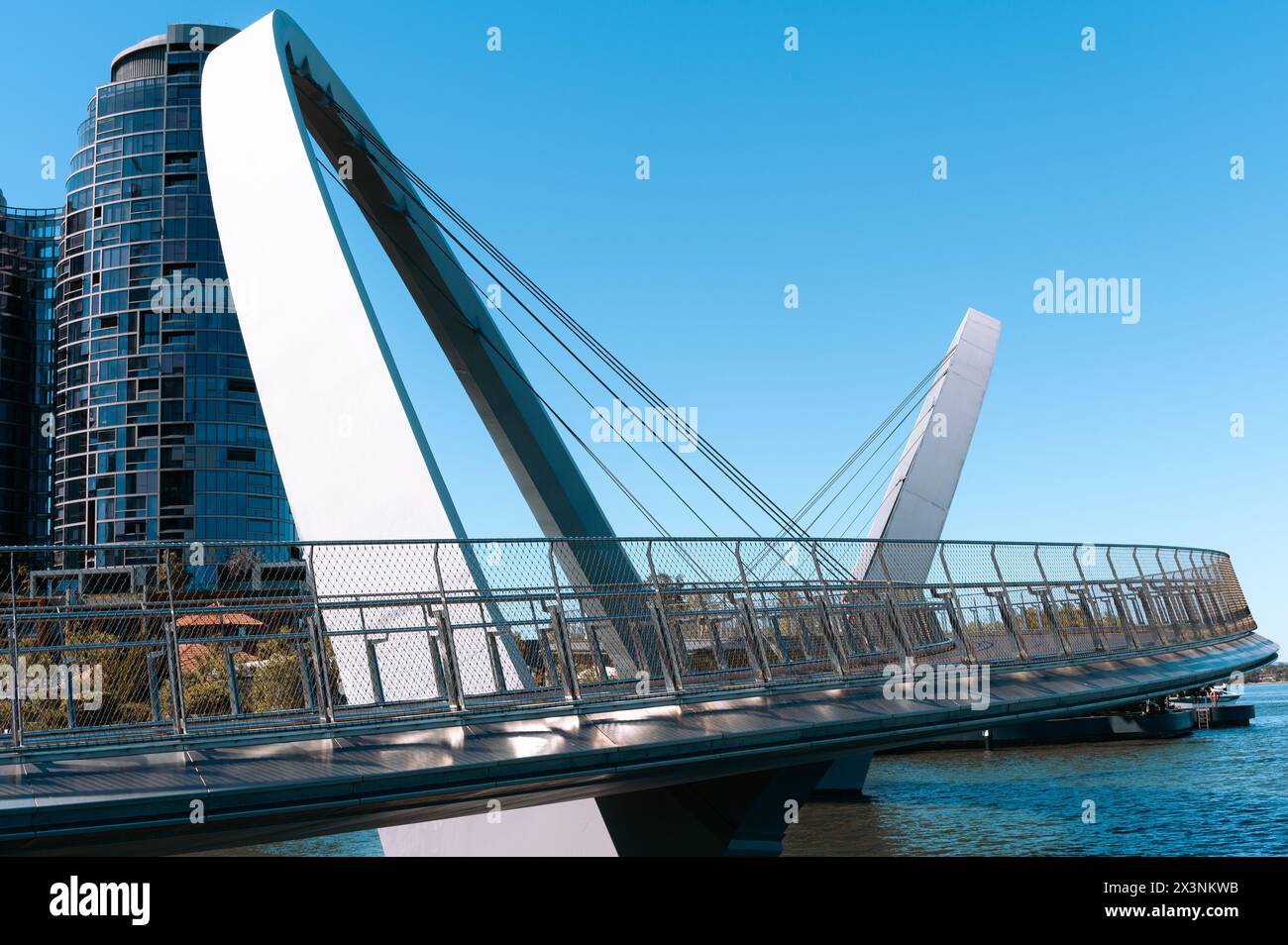 Elizabeth Quay Pedestrian Bridge, Perth, Western Australia Stock Photo ... Elizabeth Quay Pedestrian Bridge, Perth, Western Australia Stock Photo ...