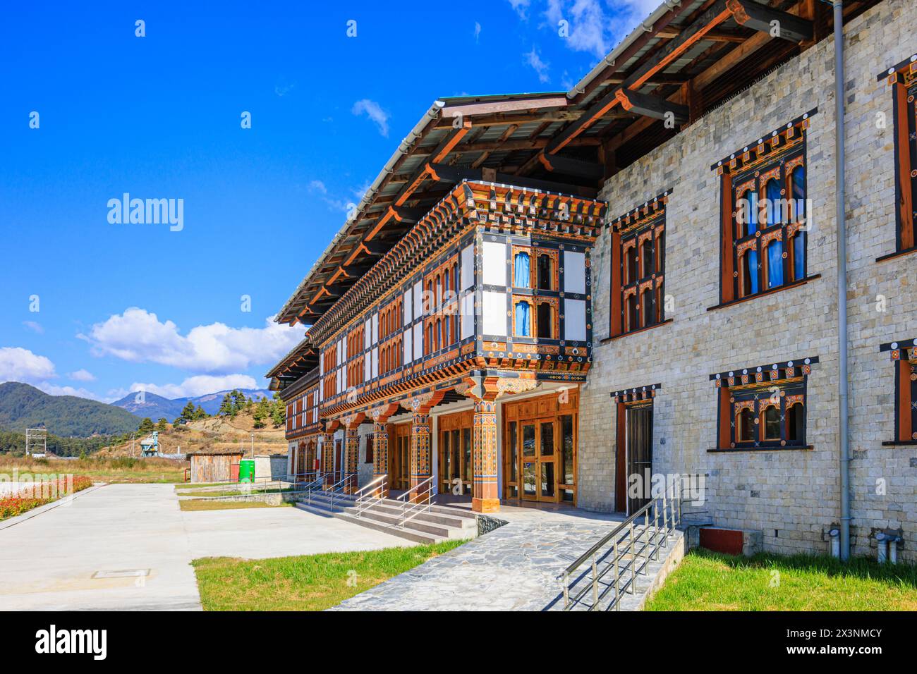 The local architectural style terminal building at Bathpalathang, a ...