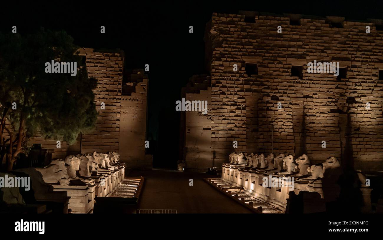 Light show at karnak temple hi-res stock photography and images - Alamy