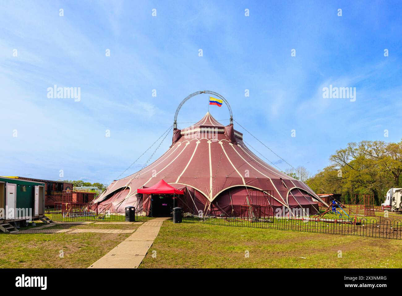 A traditional Circus Zyair big top tent pitched in Guildford, Surrey ...