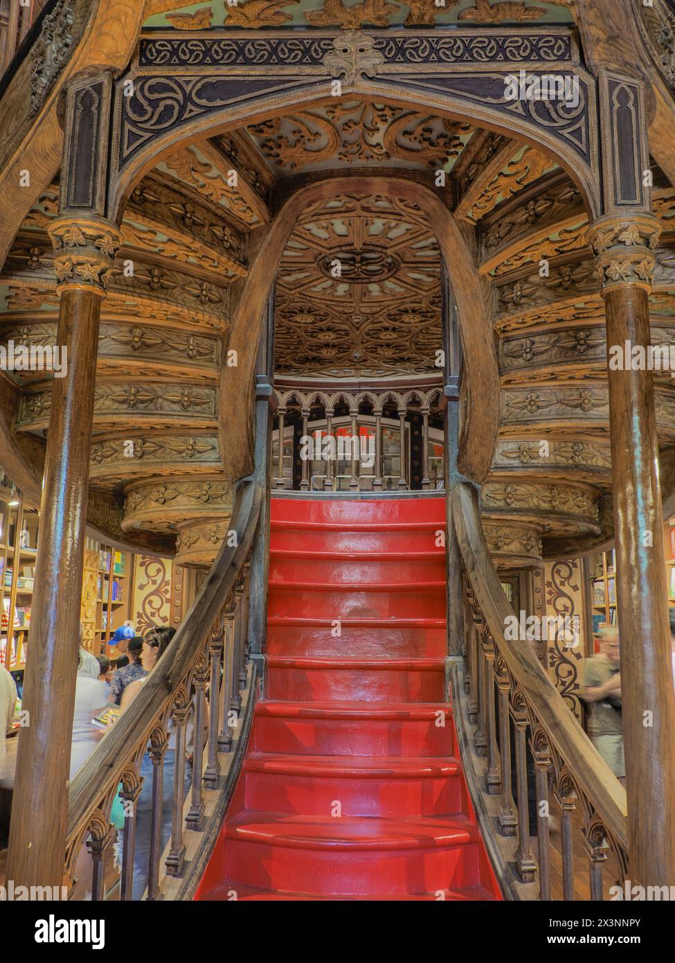 PORTO, PORTUGAL - APRIL 21 2024 Interior view of Lello bookstore in ...
