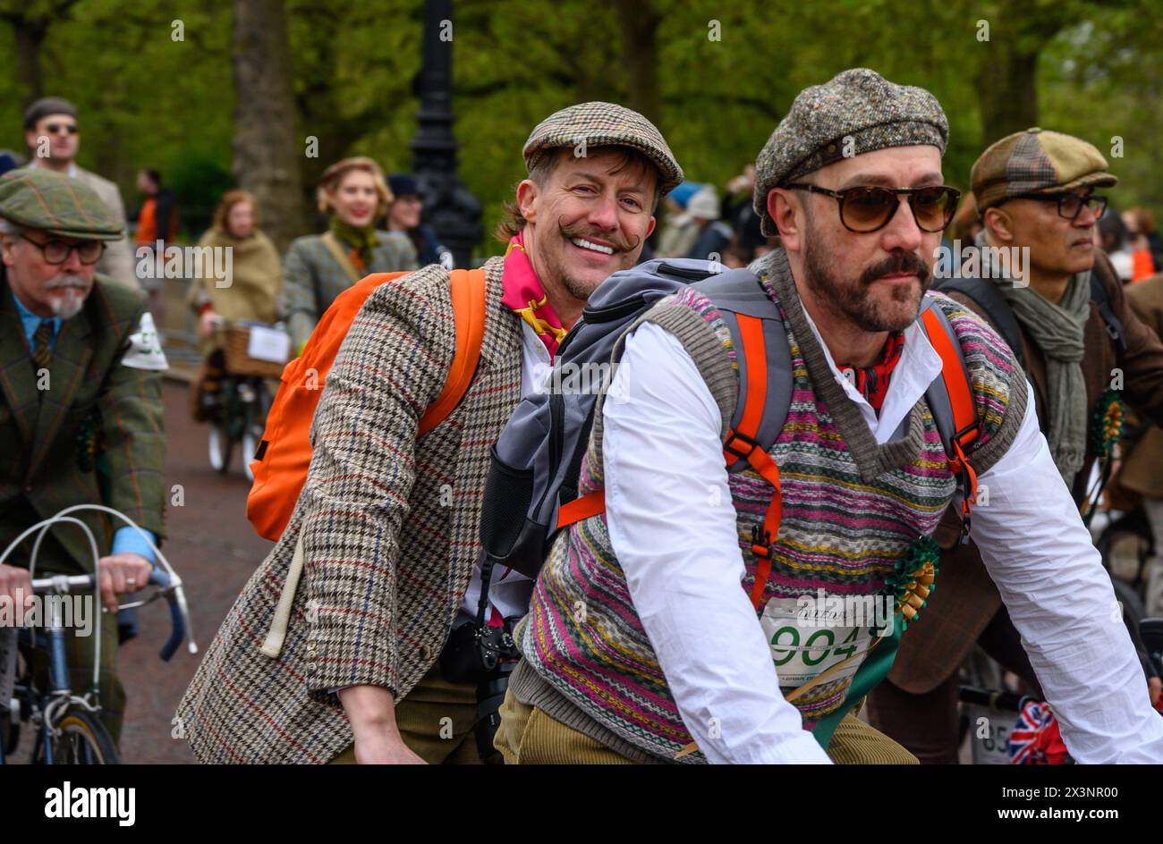 London, UK. The Tweed Run 2024. Annual cycle ride through central ...