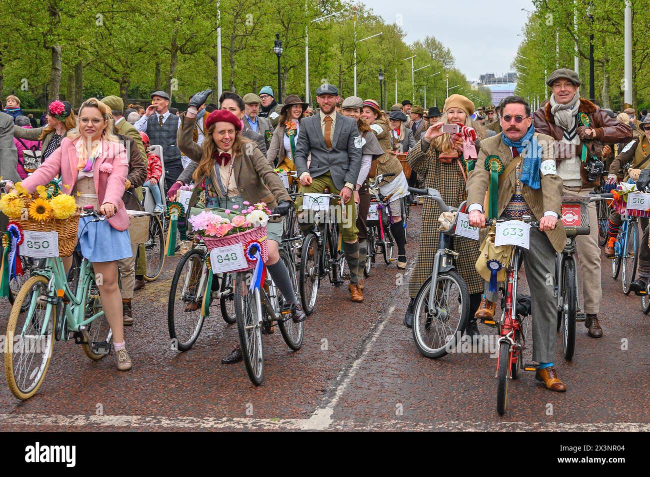 London, UK. The Tweed Run 2024. Annual cycle ride through central ...