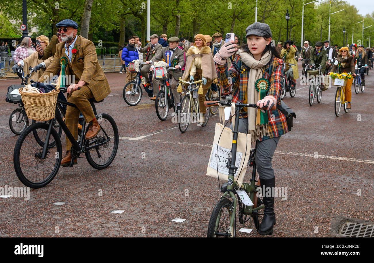 London, UK. The Tweed Run 2024. Annual cycle ride through central ...