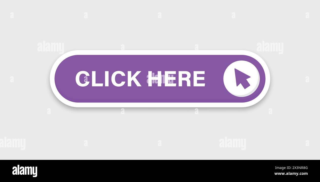 Click here banner icon in flat style. Ecommerce vector illustration on ...