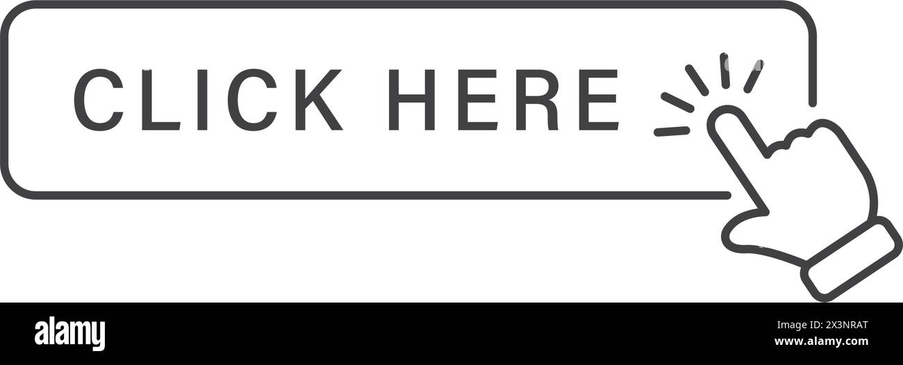 Click here banner icon in flat style. Ecommerce vector illustration on ...