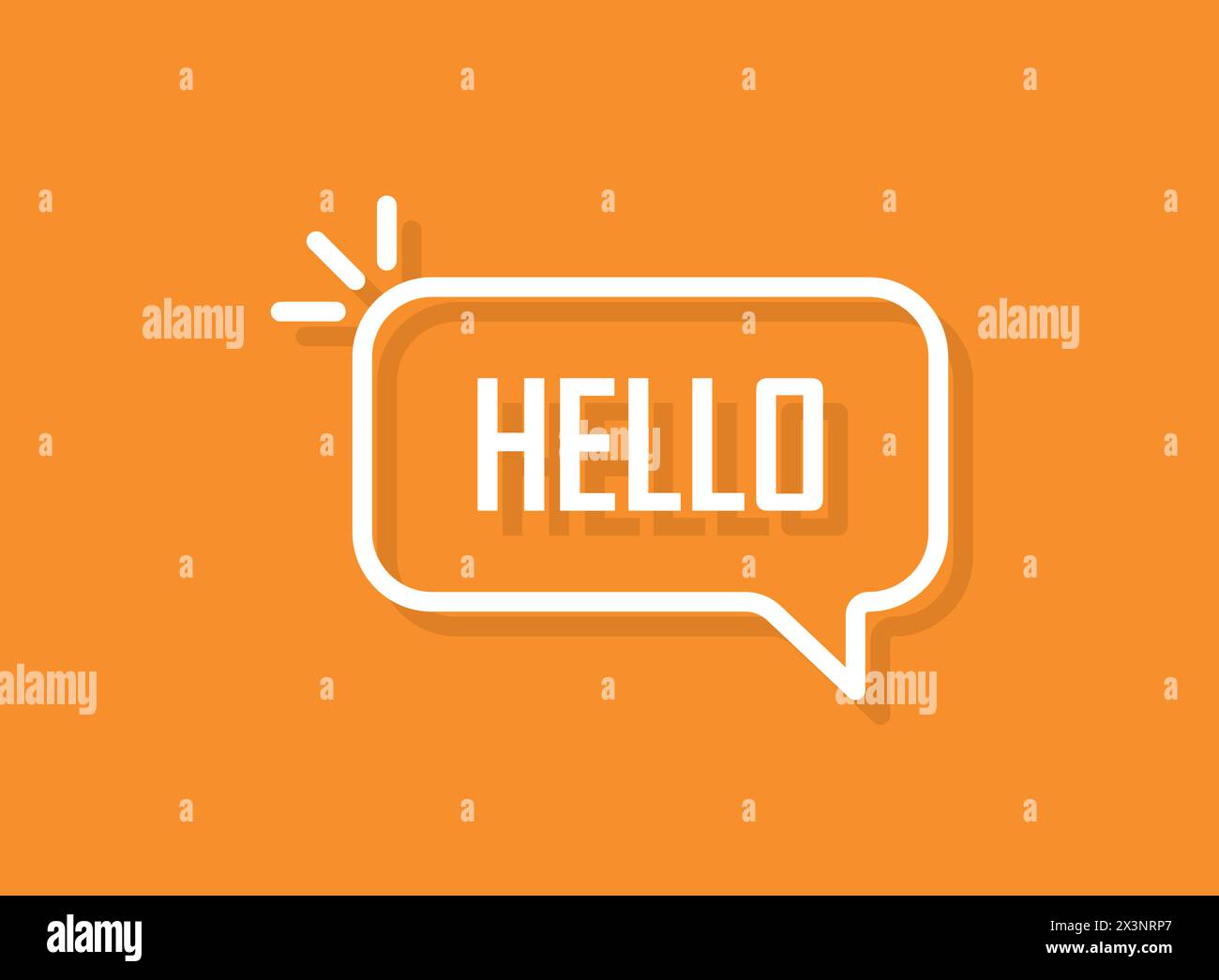 Hello speech bubble icon in flat style. Hi message vector illustration ...