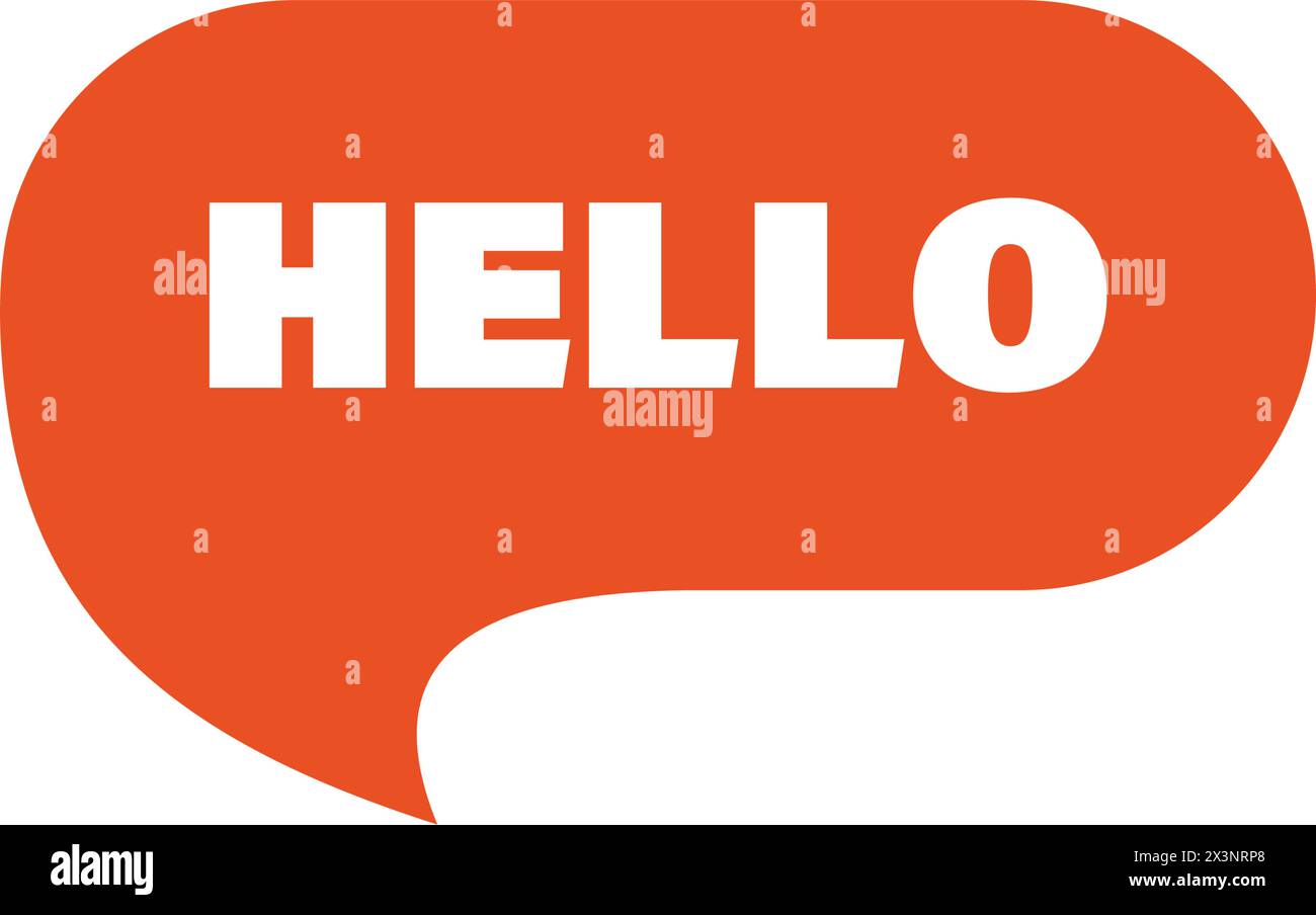 Hello speech bubble icon in flat style. Hi message vector illustration ...