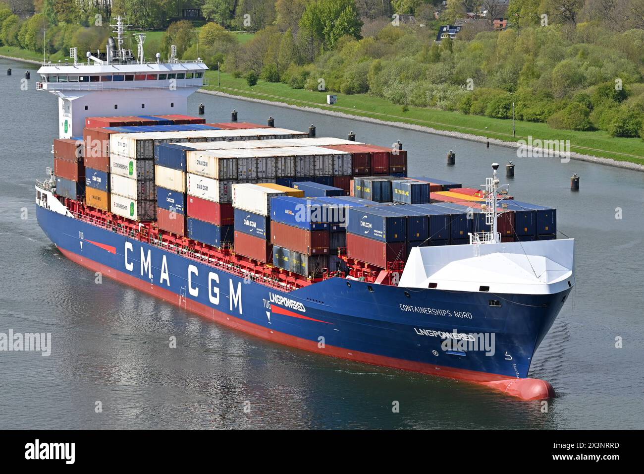 CONTAINERSHIPS NORD passing the Kiel Canal showing it's new CMA CGM ...
