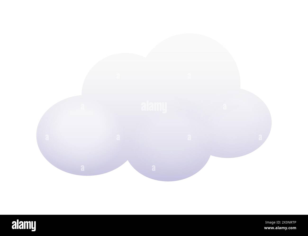 White cumulus cloud in bubble shape, realistic soft round object vector ...