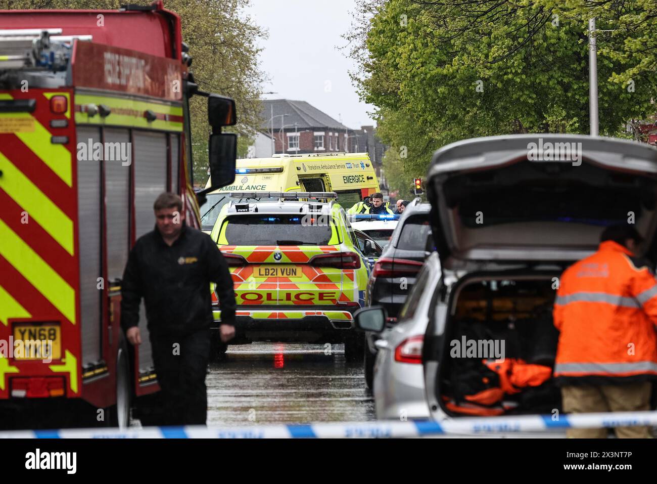 Four Fire engines and fire rescue services, multiple ambulances and ...