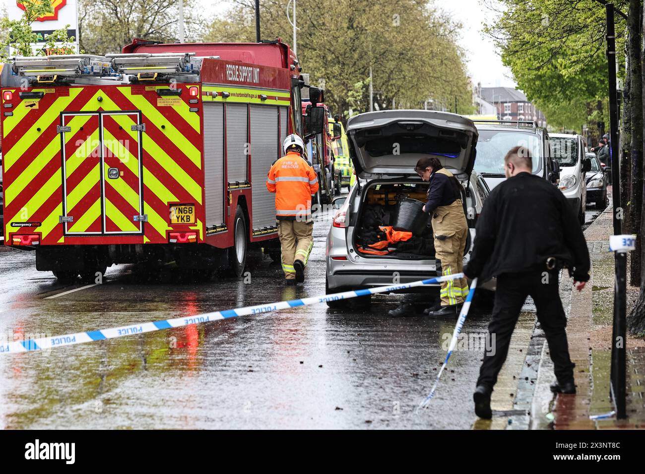 Four Fire engines and fire rescue services, multiple ambulances and ...