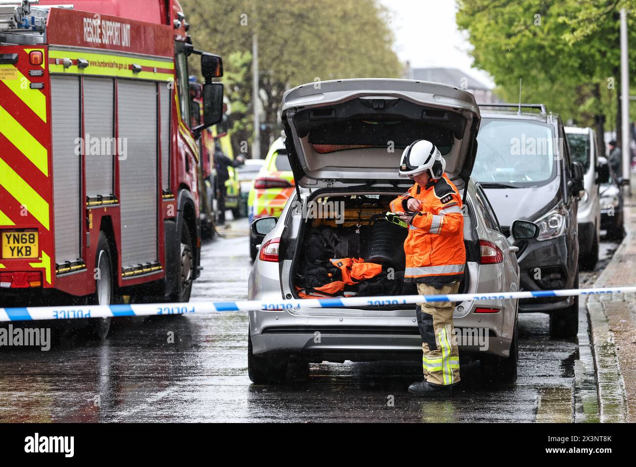 Four Fire engines and fire rescue services, multiple ambulances and ...