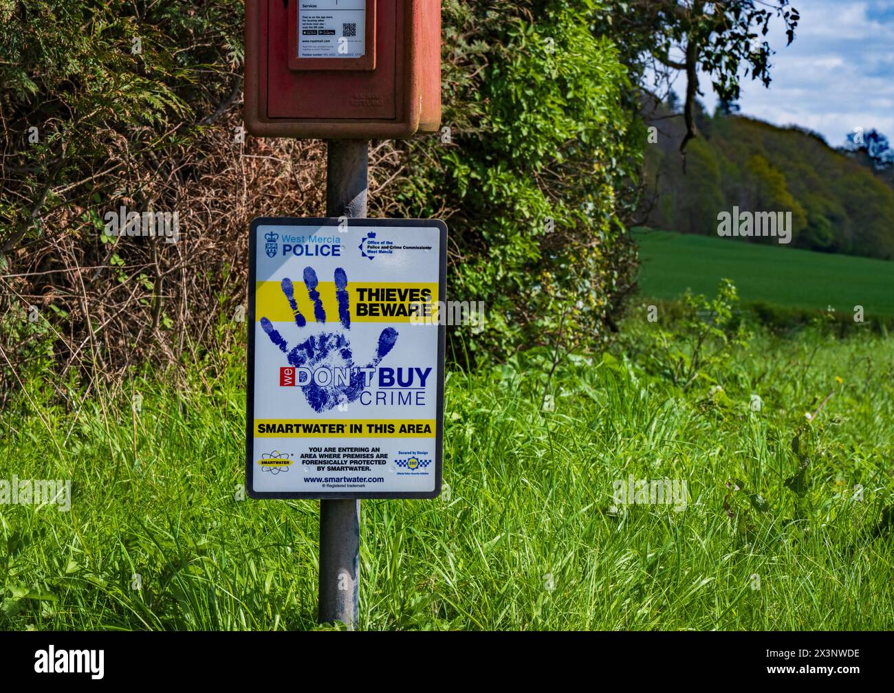 A countryside sign warning thieves of police action.Pembrokeshire Stock ...
