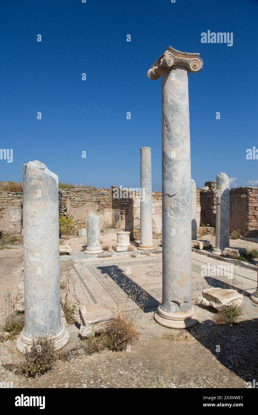 Lake House, Delos Island, UNESCO World Heritage Site, Cyclades Group ...