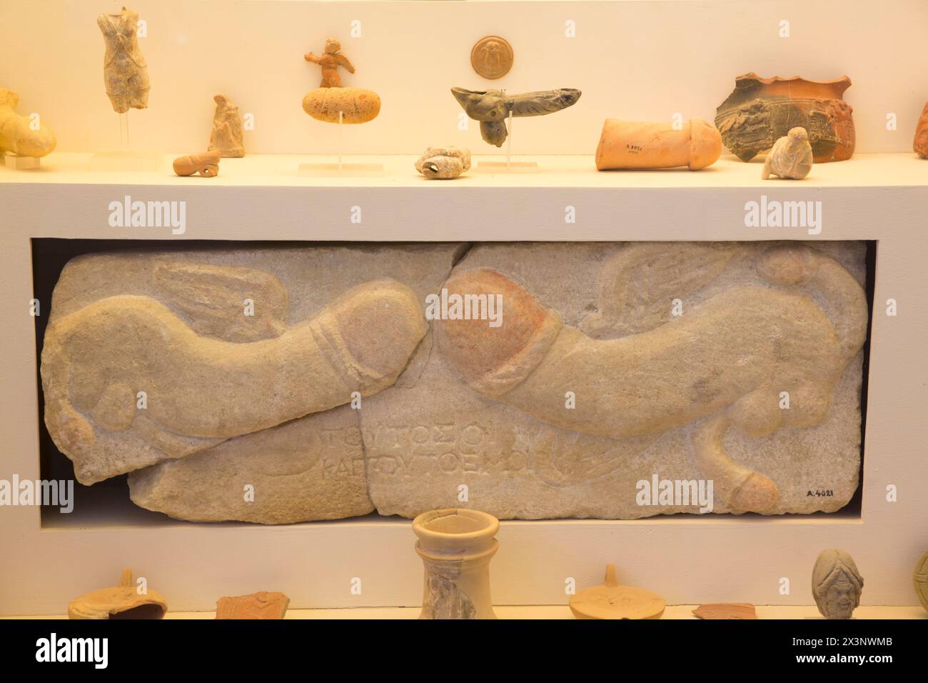 Marble Phallus Carvings, Museum, Delos Island, UNESCO World Heritage ...
