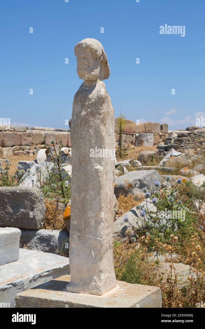 Marble Statue Along the Sacred Way, Delos Island, UNESCO World Heritage ...