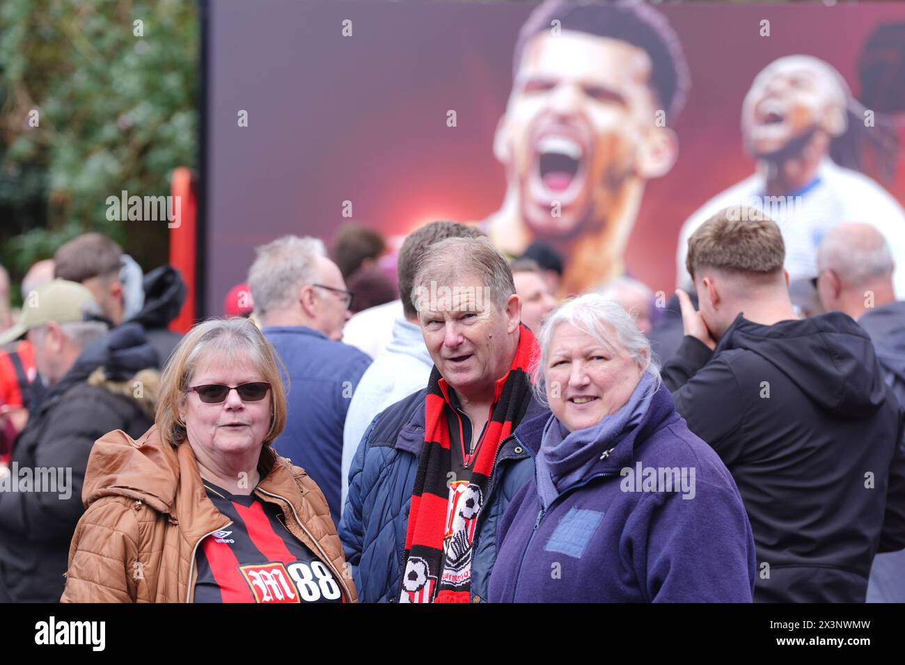 AFC Bournemouth fans in the fanzone ahead of the Premier League match ...