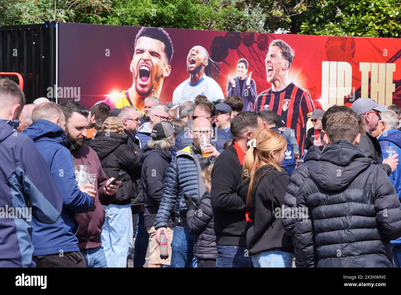 AFC Bournemouth fans in the fanzone ahead of the Premier League match ...