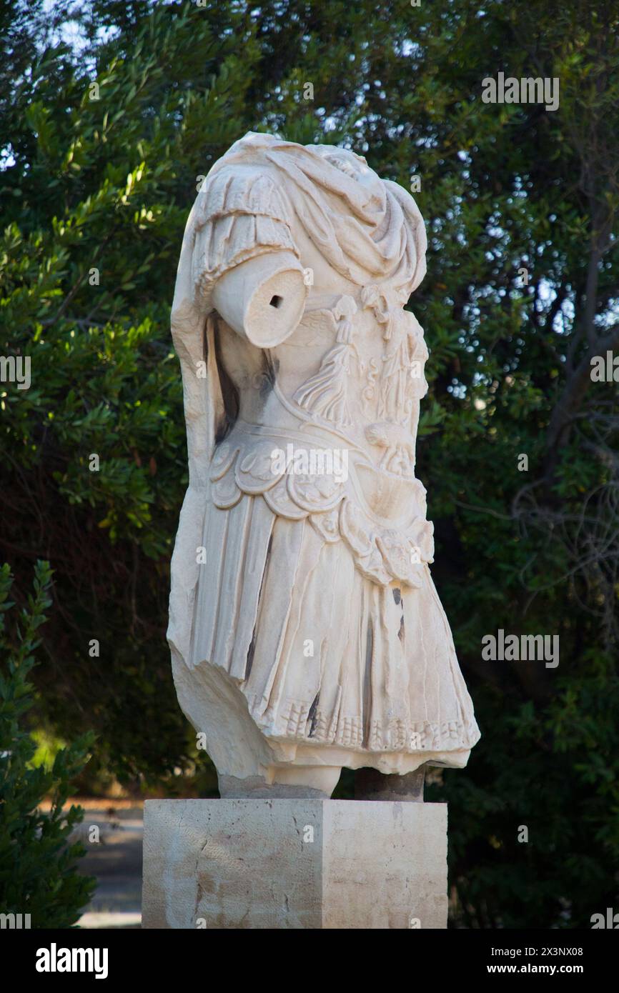 Statue of Emperor Hadrian, Ancient Agora, Athens, Greece Stock Photo ...