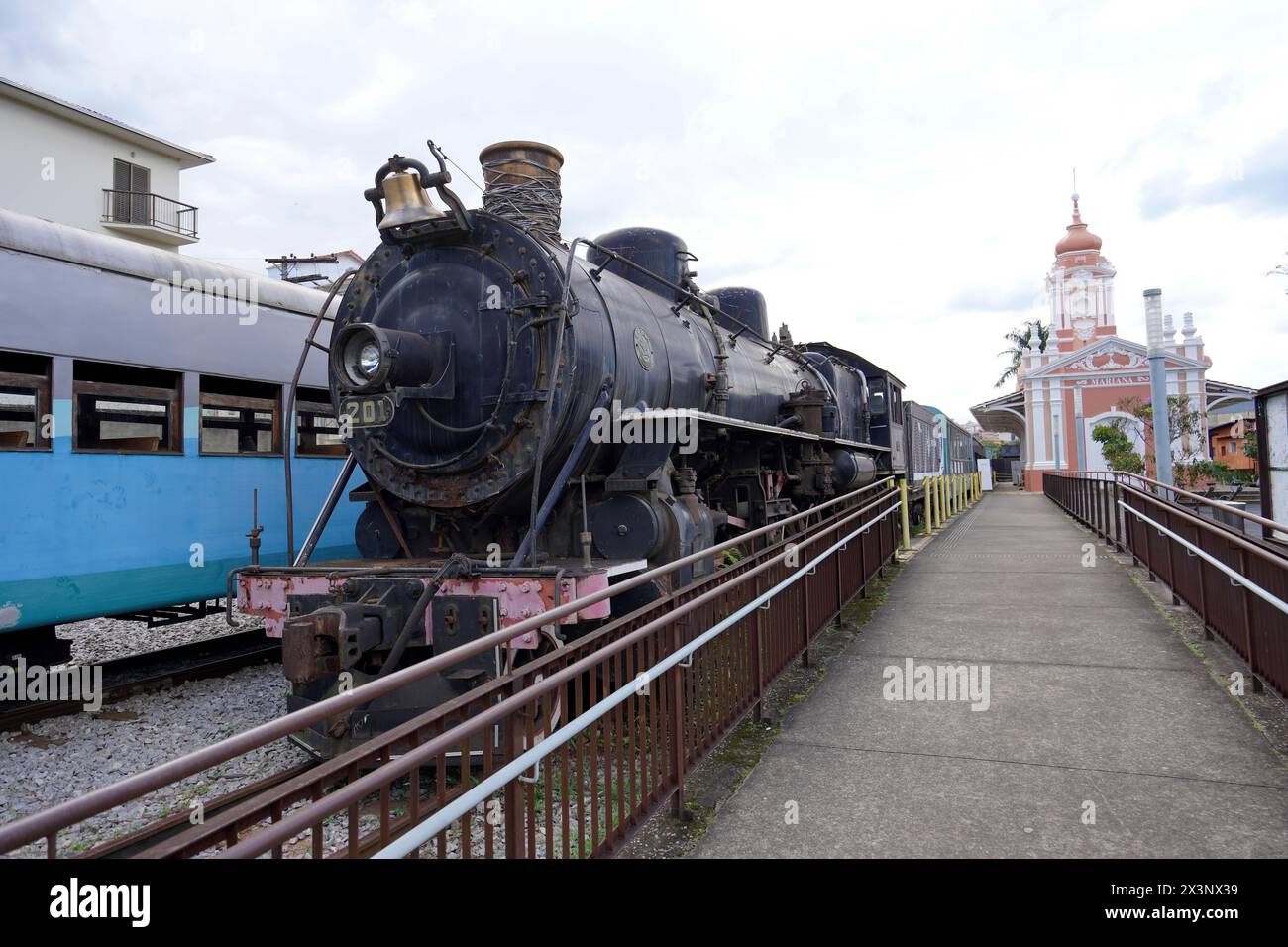 MARIANA, BRAZIL - APRIL 11, 2024: Mariana Railway Museum with the train ...
