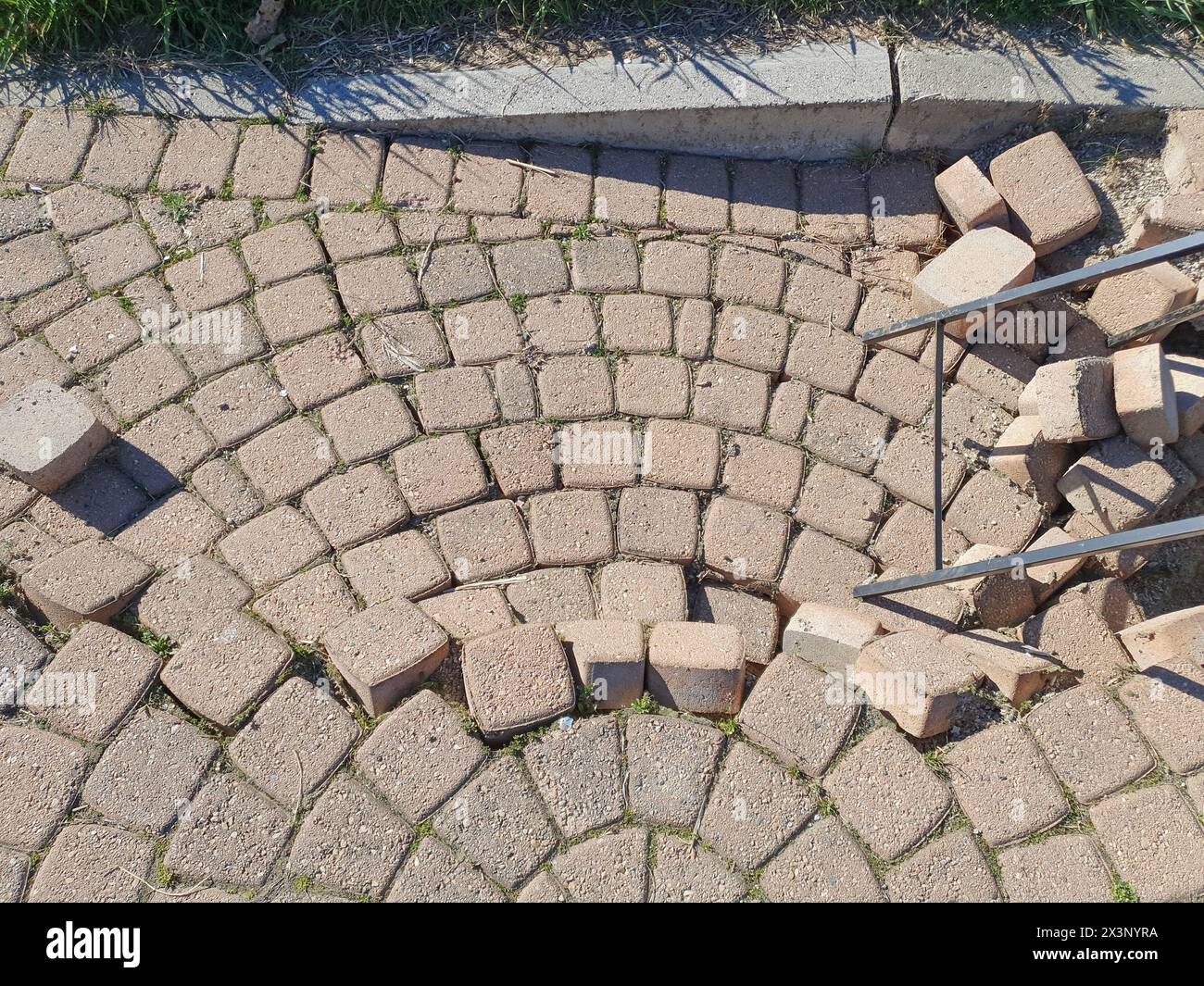 Structural Failure Of The Sidewalk Pavement Floor Stock Photo - Alamy