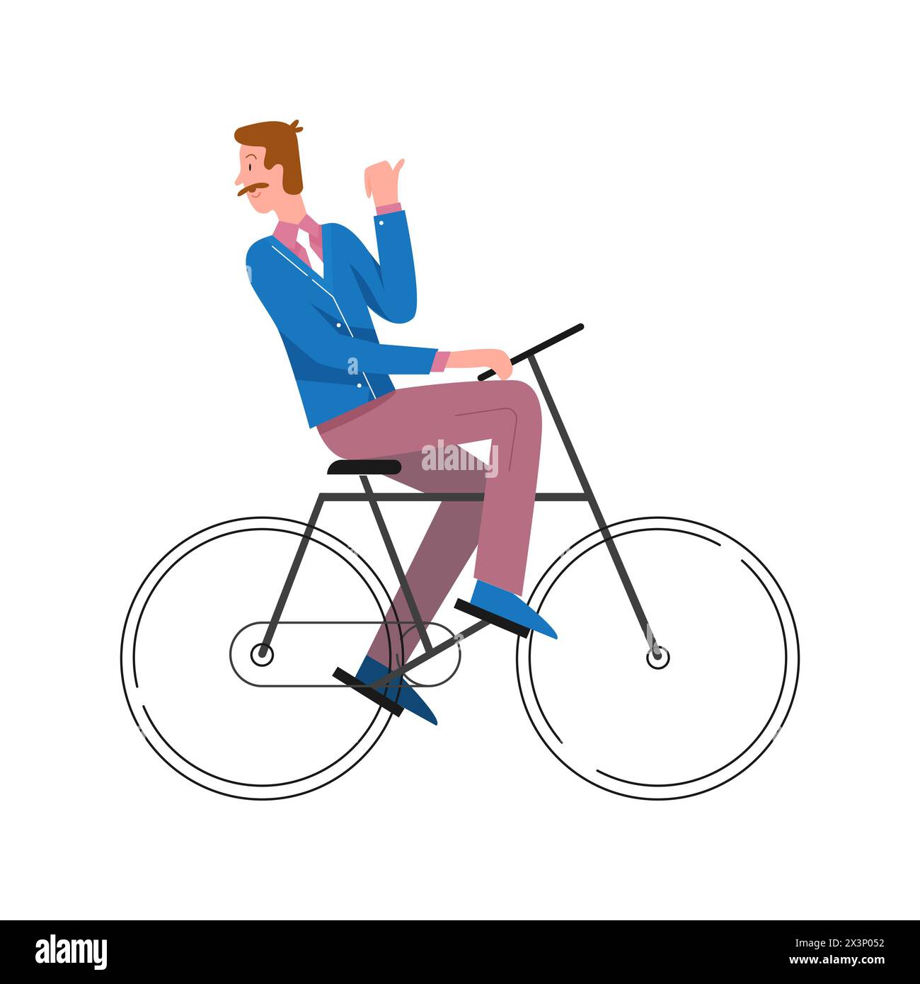Man looking back cycling Stock Vector Images - Alamy