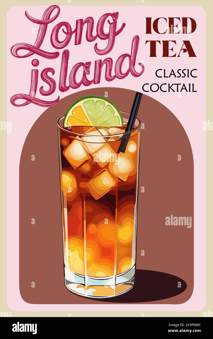 Long Island Iced Tea Cocktail retro poster Stock Vector Image & Art - Alamy