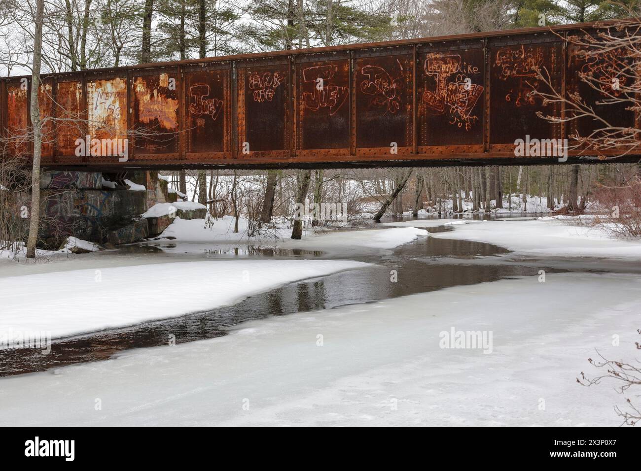The Exeter River crossing along the Rockingham Recreational Rail Trail ...