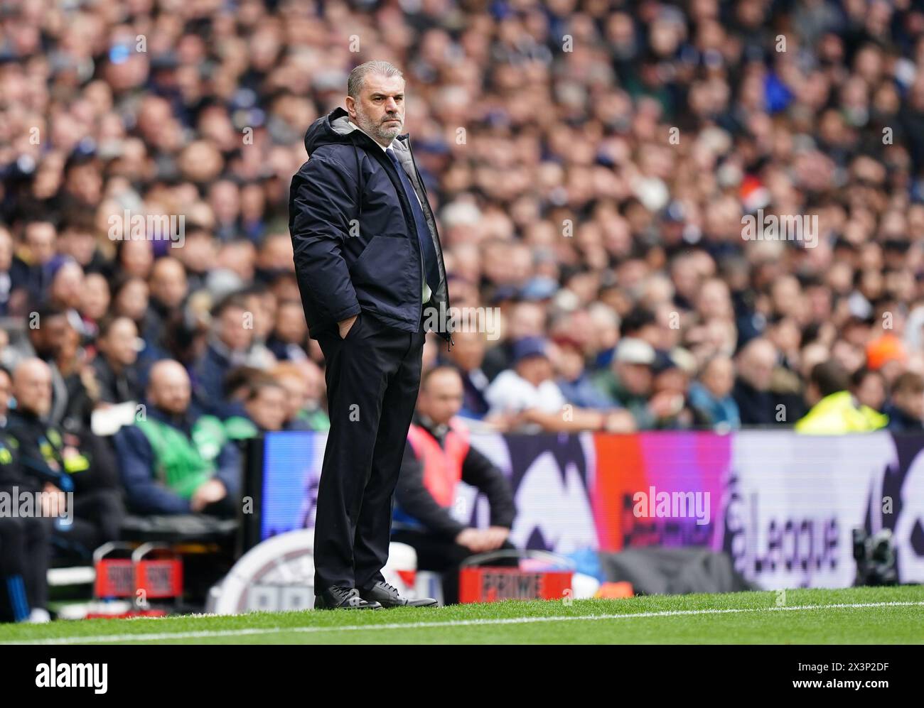 Tottenham Hotspur manager Ange Postecoglou on the touchline during the ...