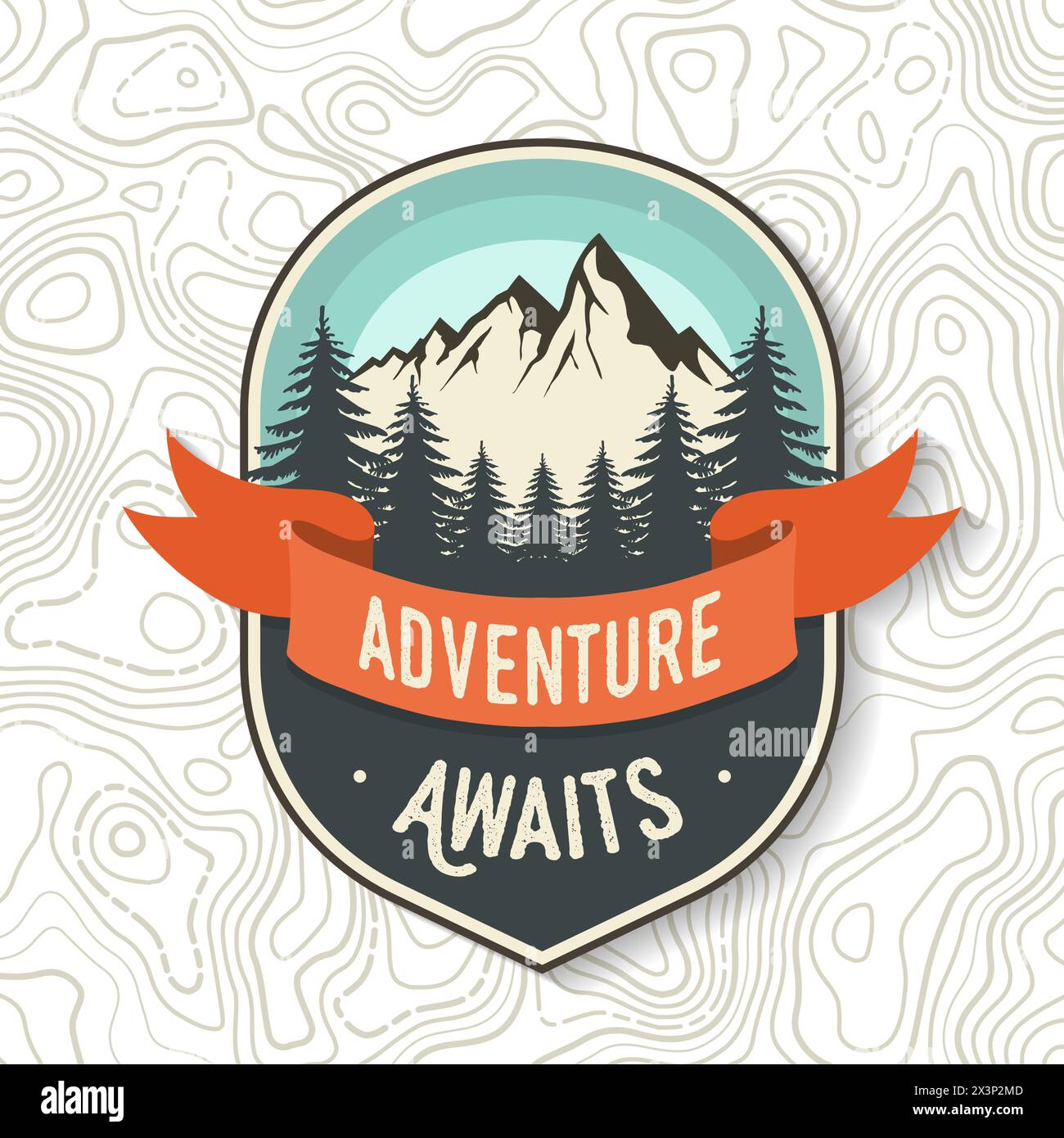 Adventure awaits. Outdoor Summer Camp Logo Patches. Vector. The images ...