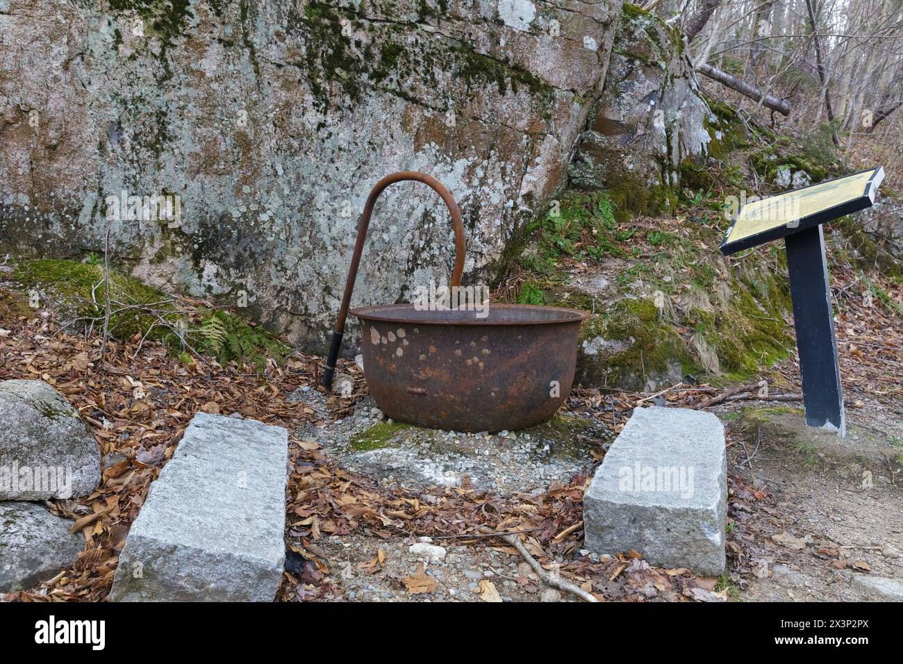 Old kettle in Franconia Notch State Park, New Hampshire. This kettle ...