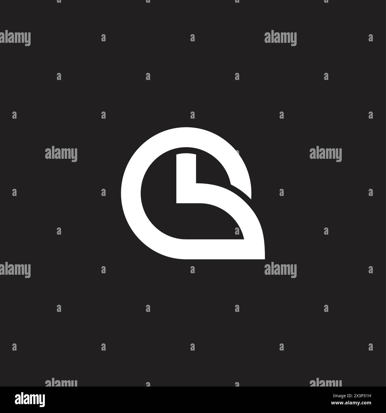letter cb simple geometric round line logo vector Stock Vector Image ...