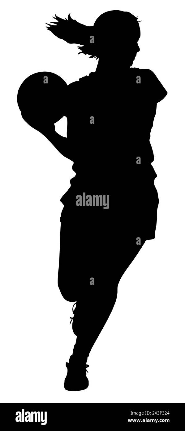 Female netball player Stock Vector Images - Alamy