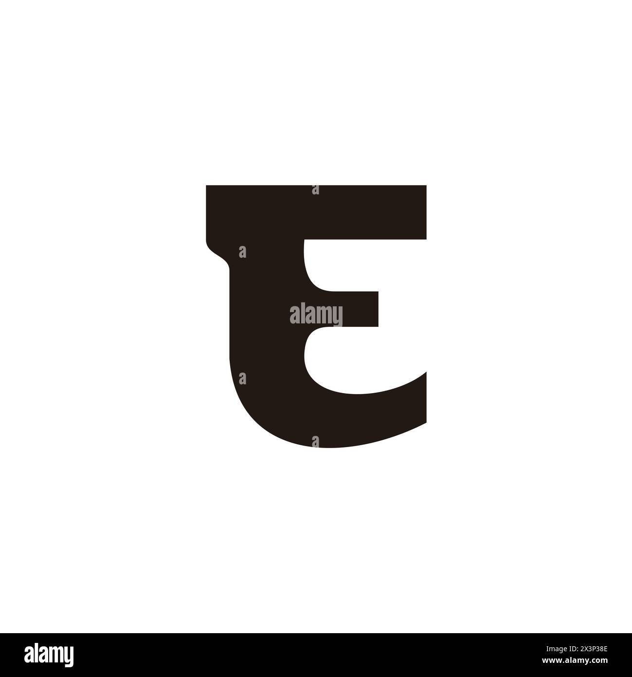 letter e simple geometric curves logo vector Stock Vector Image & Art ...