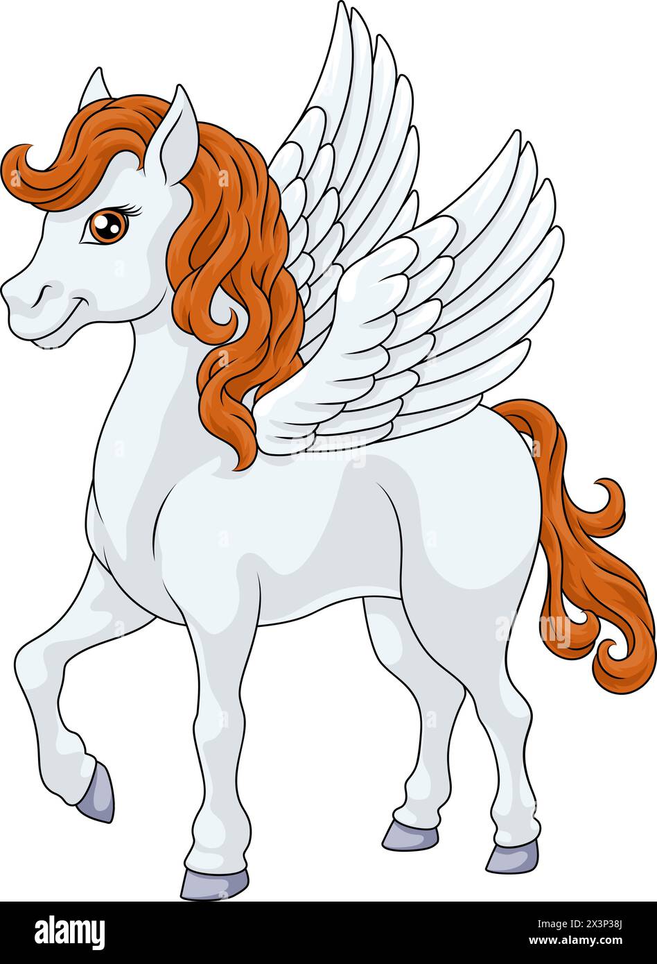 Pegasus Wings Horse Cartoon Animal Illustration Stock Vector Image ...