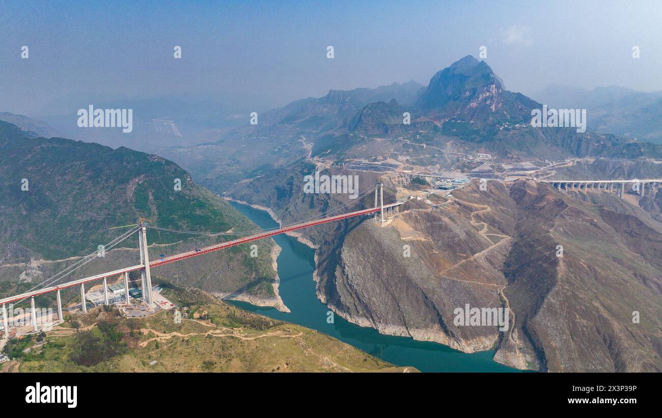 Qinglong. 28th Apr, 2024. An aerial drone photo taken on April 28, 2024 ...