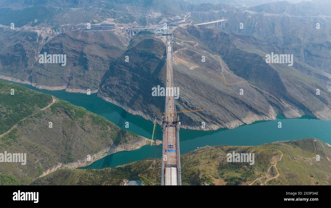 Qinglong. 28th Apr, 2024. An aerial drone photo taken on April 28, 2024 ...