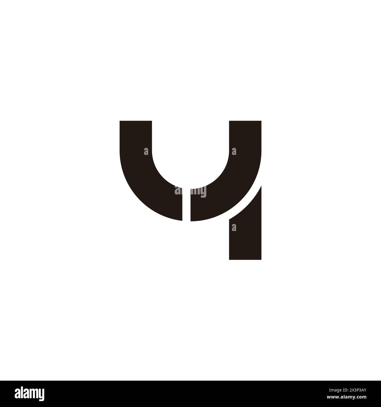 letter 4u abstract simple geometric logo vector Stock Vector Image ...