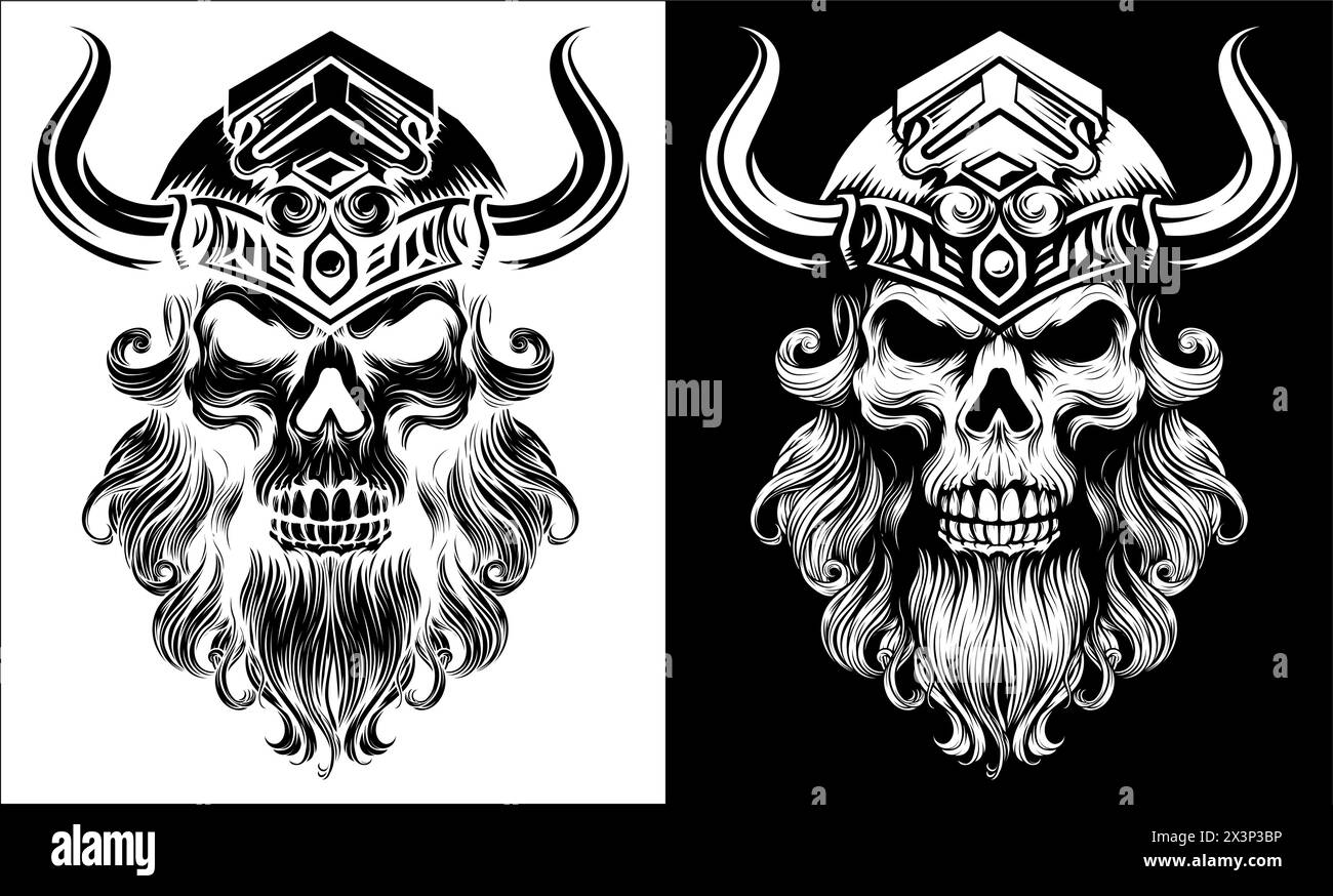 Viking warrior skull Black and White Stock Photos & Images - Alamy