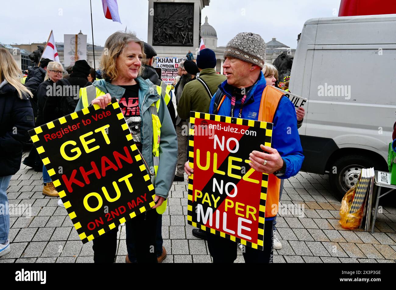 No to ULEZ demonstration, Trafalgar Square, London, UK Stock Photo - Alamy