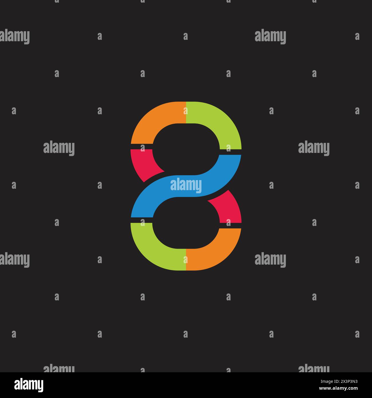 number 2 8 colorful infinity linear logo vector Stock Vector Image ...