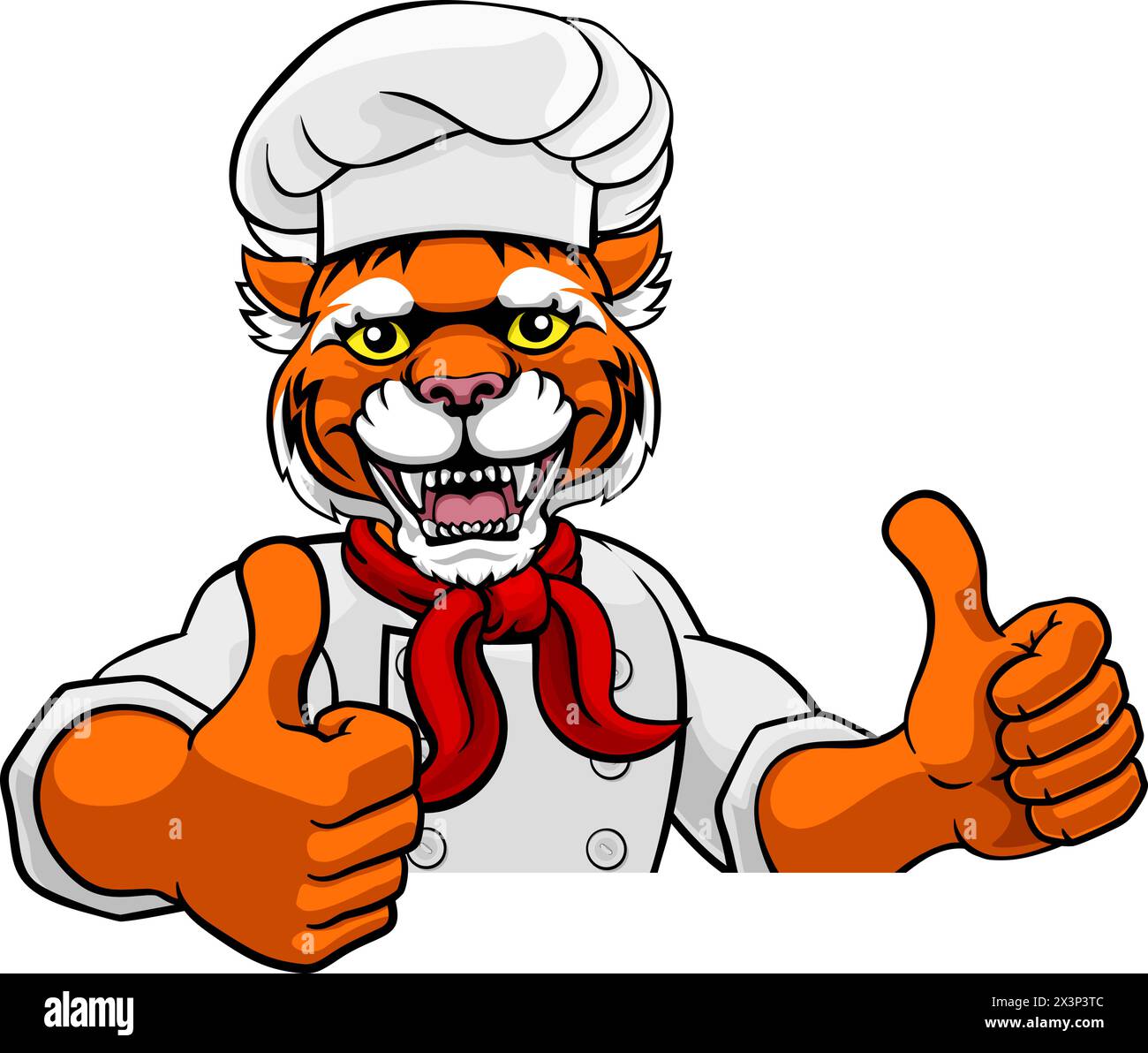 Tiger Chef Mascot Sign Cartoon Character Stock Vector Image & Art - Alamy