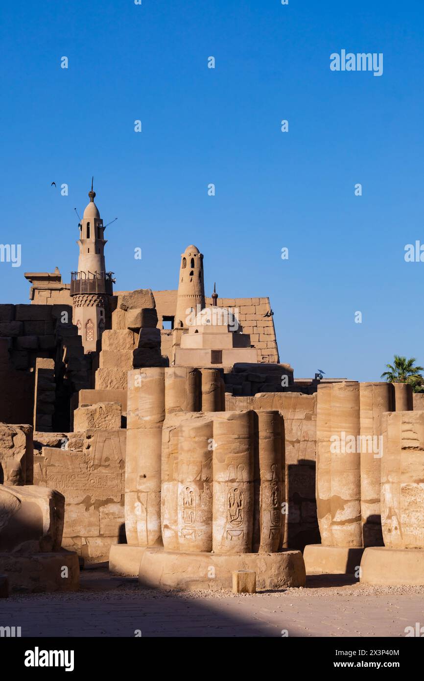 The Abu Haggag mosque, built over the ruins of Luxor Temple, Luxor ...