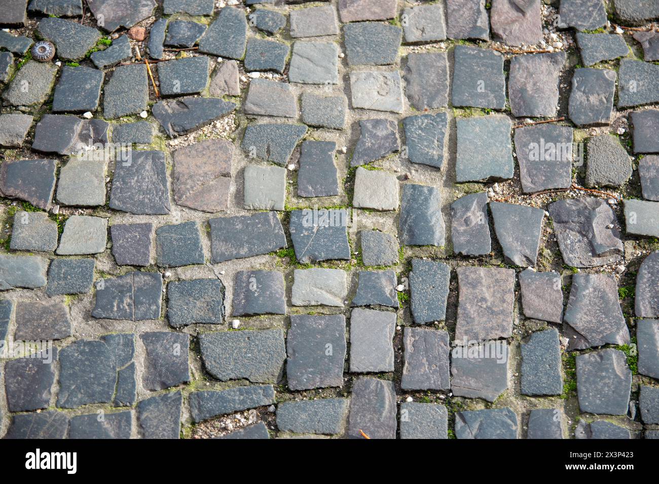 Grey brick wall background. Gray stone block surface with horizontal ...