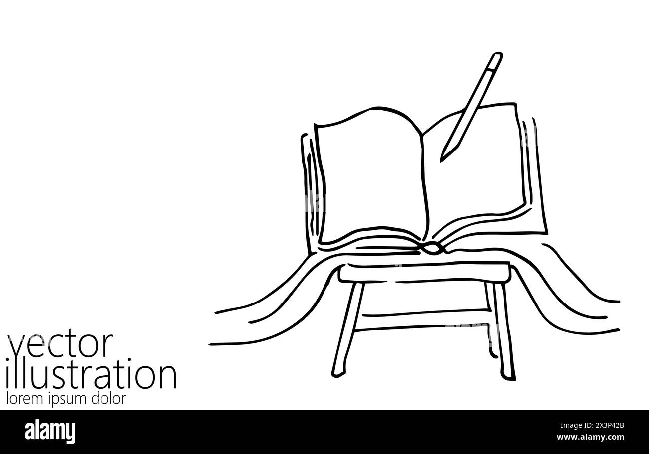 Single continuous line art education book. Learning apps master degree ...